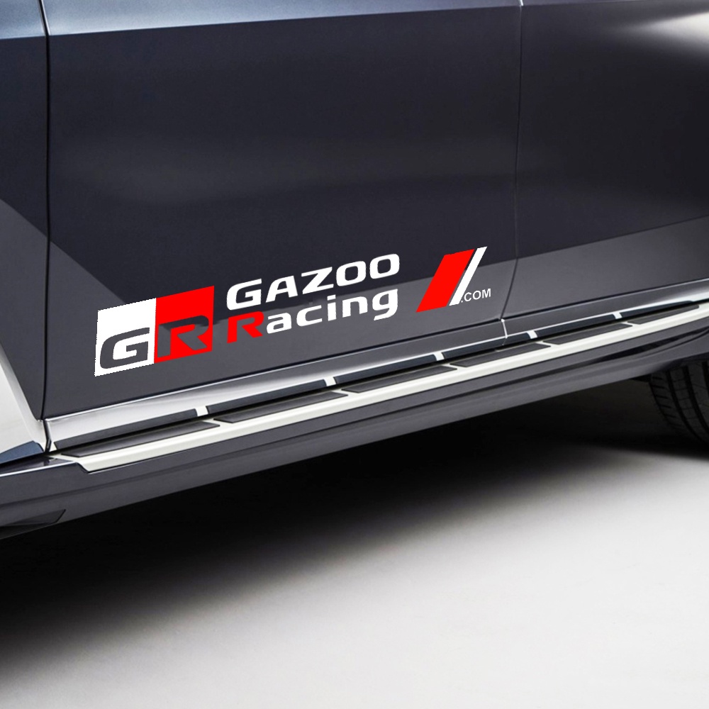 2pcs Car Door Body Sticker GR GAZOO RACING Side Door Vinyl Decal ...