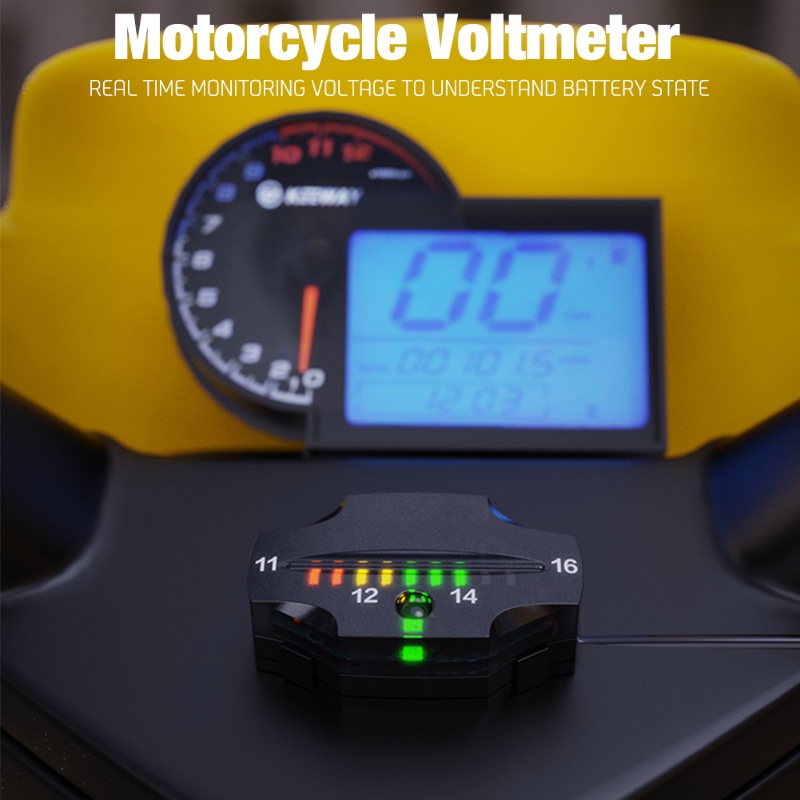 Motorcycle Voltmeter LED 12V Digital Voltage Meter Multi-Function ...