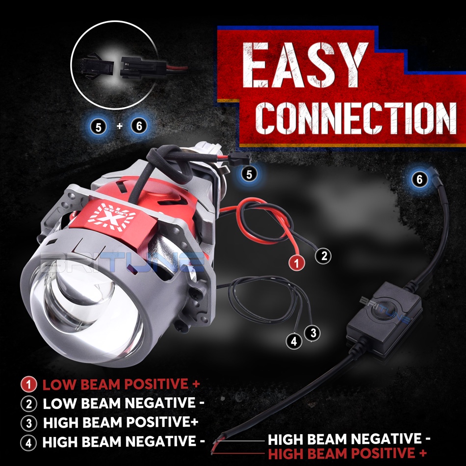 25000LM Laser Bi-led Projector Lens 3 Inch For Hella 3R H1 H4 H7 9005 ...