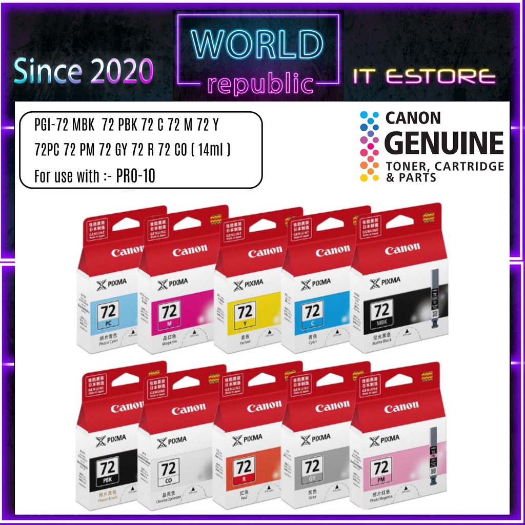 Canon Original Ink Cartridges PGI72 PGI-72 pgi 72 pgi72 PBK/PM/PC/CO ...