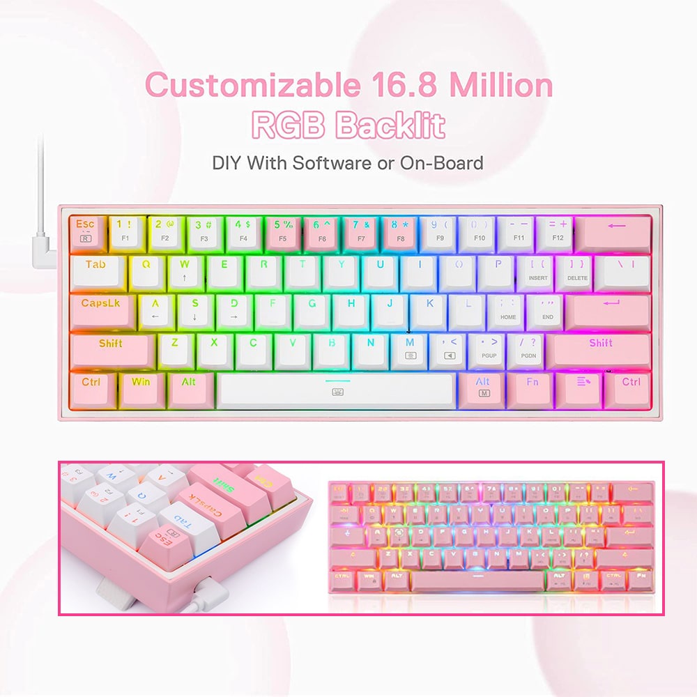 EasyPC | Redragon K617 FIZZ 60% Wired RGB Gaming Keyboard Red or Blue Switch | Shopee Malaysia