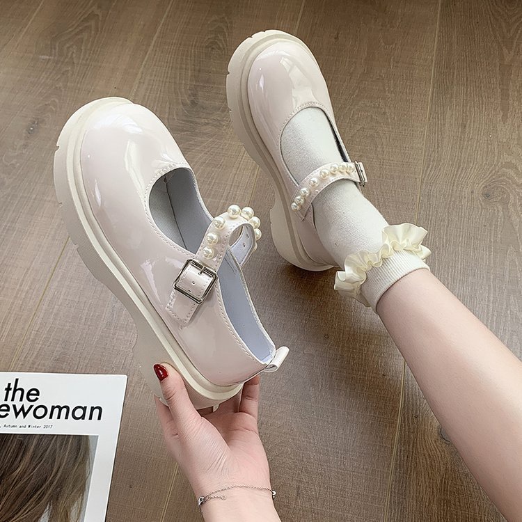 Women's Girl Mary Jane ESWW024-14 New Retro Japanese Spring JK Pearl ...