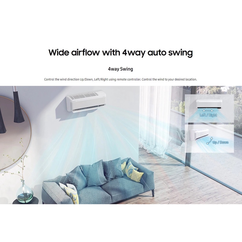 Samsung wall type air conditioner 1.5hp, Wind Free Deluxe, digital ...