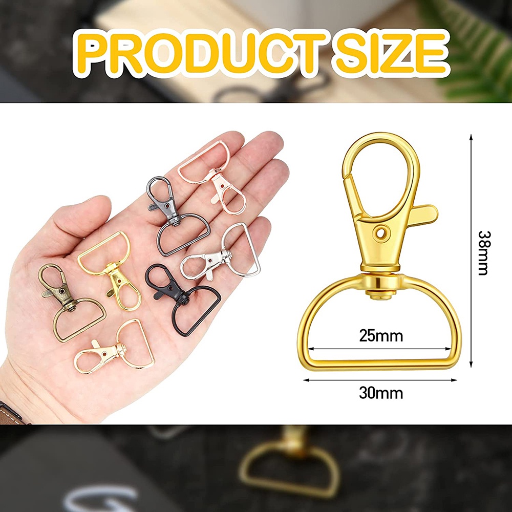 10pcs D-ring Rotary Buckle Leather Bag Buckle Hook Lanyard Buckle Hook ...