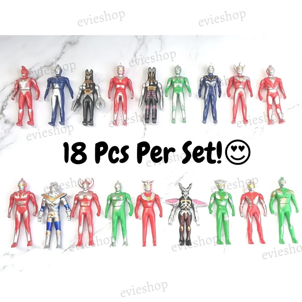 18 Pcs Ultraman Figurine Set Patung Ultraman Cake Topper Mainan ...