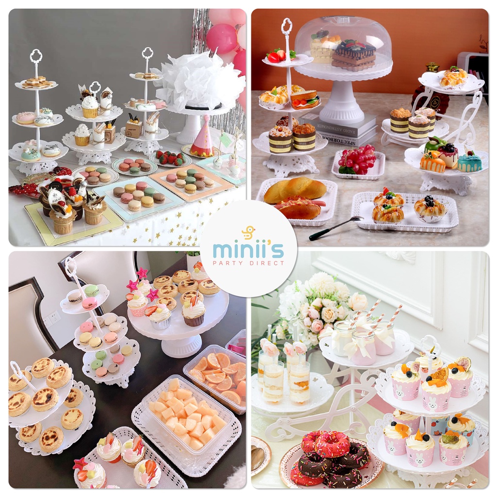 MINIIS PARTY Plastic Cake Stand Dessert Stand Dessert Tray Cake Stand ...