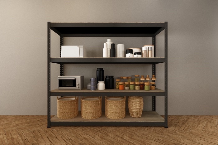 RoyalRack【Matte Black】Boltless Rack Storeroom Warehouse Storage Shelf ...