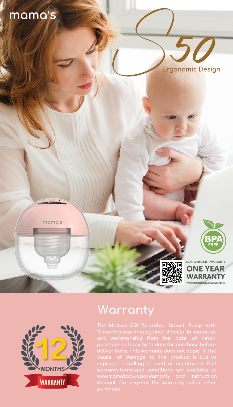 Mama's S50 Wearable Breast Pump 24/27mm Free Dust Cover | Shopee Malaysia