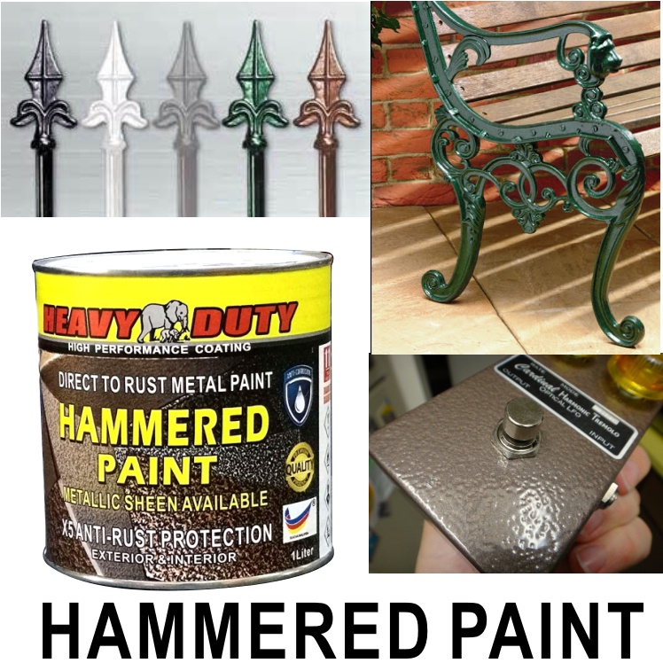 DARK GREY 1L ( 1 LITER ) HAMMERED PAINT ( METALLIC PAINT HEAVY DUTY ...