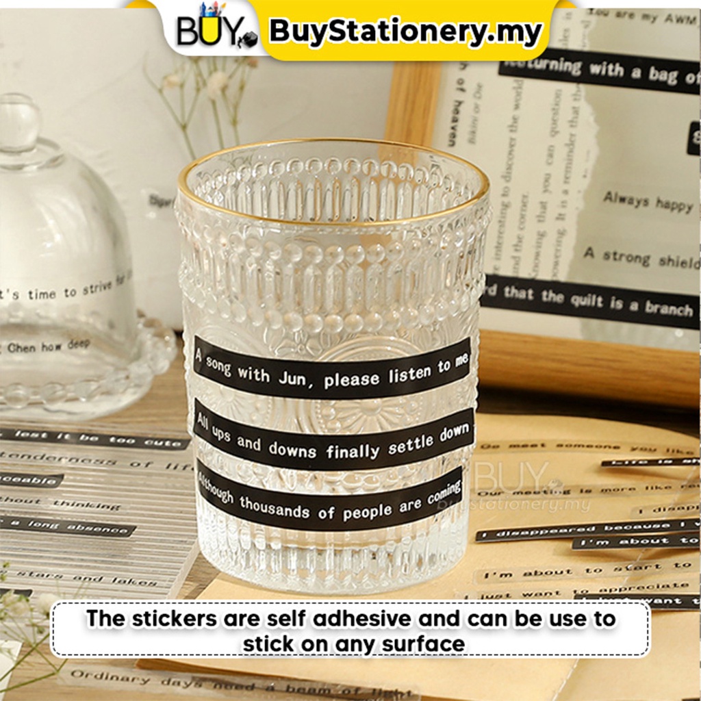 40pcs Vintage English Quote Sticker Waterproof Ins Decoration Journal ...