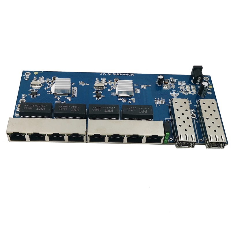 Fiber Optical switch 8 RJ45 2 Sfp fiber Port UTP Media Converter Gigabit Ethernet switch 10/100 ...