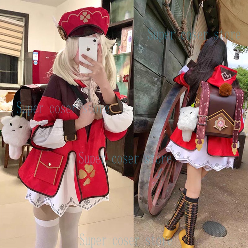 【NEW】Game Genshin Impact Cosplay Klee Cosplay Costume Wig with Hat Full ...