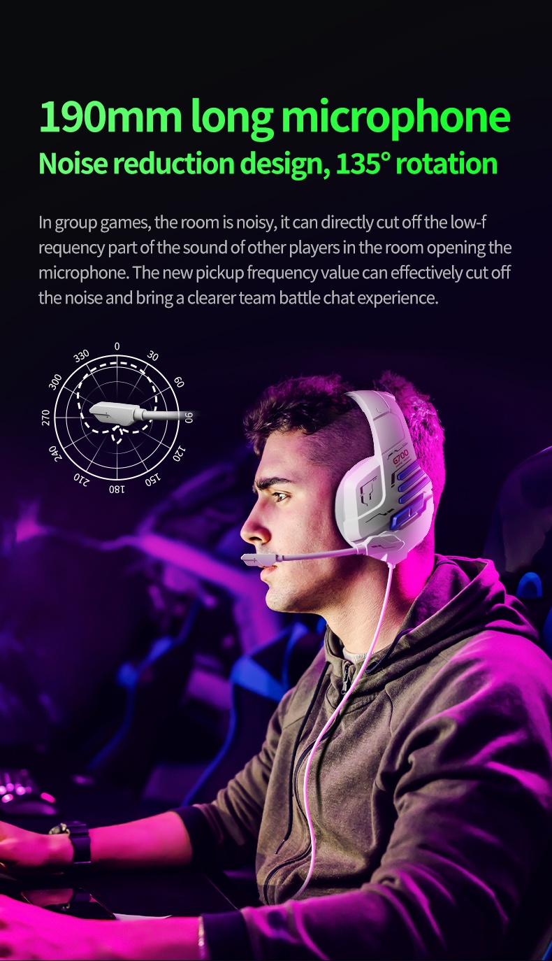 PLEXTONE G700 Mark II Gaming Headset Over-Ear Headphone Extra Bass ...