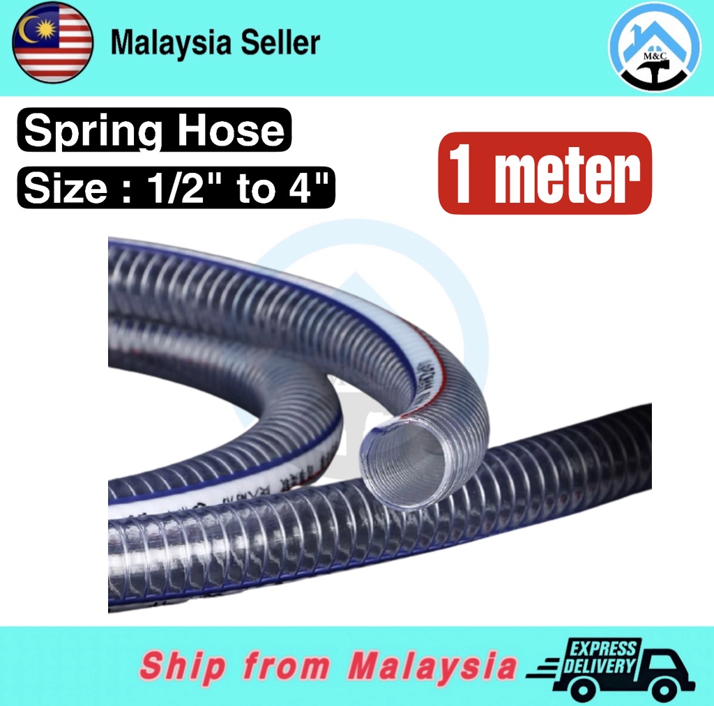 Spring Hose [1meter] , 2 1/2 ~ 4" Vacuum Hose, Water Hose, Air Hose ...