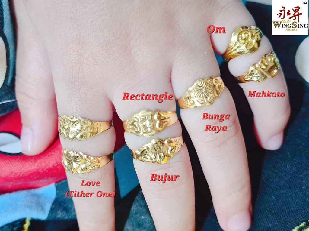 Wing Sing 916 Gold Baby Ring Adjustable / Cincin Baby Laras Emas 916 宝宝可调节戒指 | Shopee Malaysia