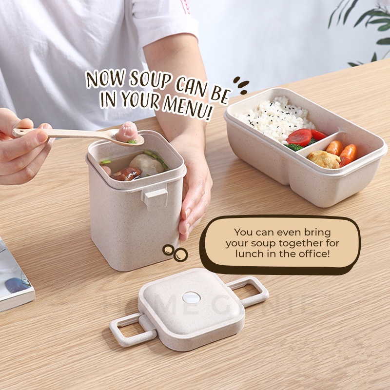 Microwave-heated Plastic lunch box Soup separated fresh-keeping ...