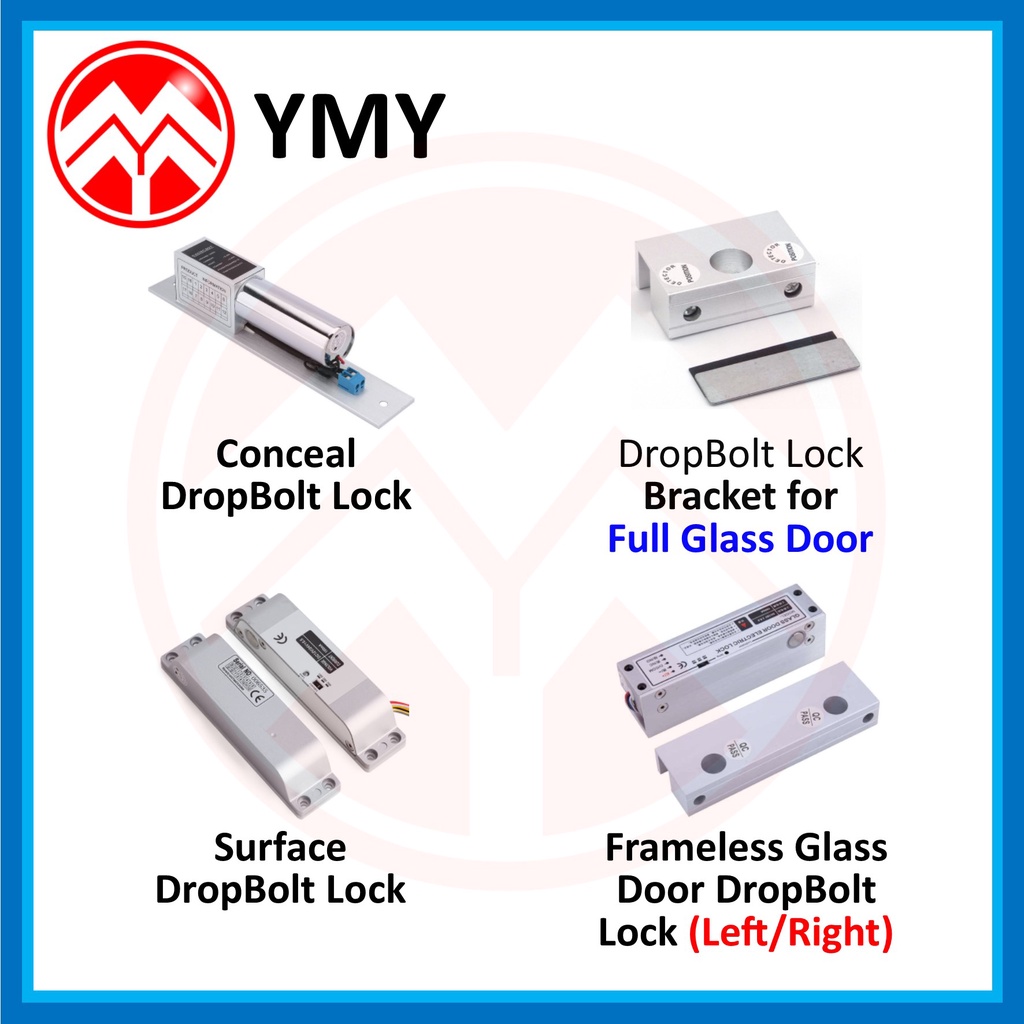 YMY Conceal / Surface / Frameless Electric Drop Bolt Door Lock DC 12V ...