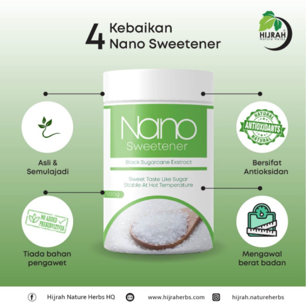 Hijrah Nature Herbs Nano Sweetener Herbal Diabetic Friendly Sugar ...