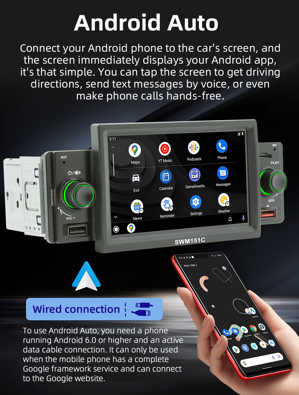 ESSGOO Carplay&Android Auto Single 1 Din Multimedia MP5 Car Player Bluetooth 5" INCH Touch ...