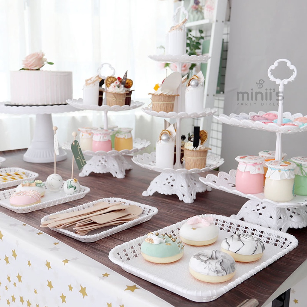 MINIIS PARTY Plastic Cake Stand Dessert Stand Dessert Tray Cake Stand ...