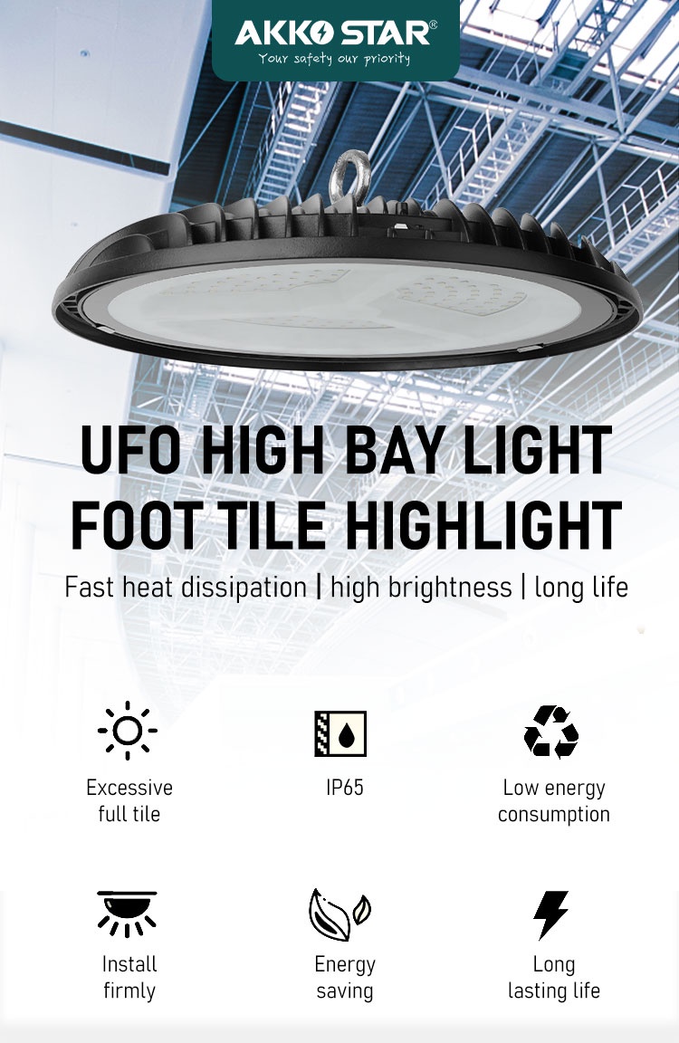 AKKO STAR industrial ufo led high bay light 100W 150W 200W aluminum ...