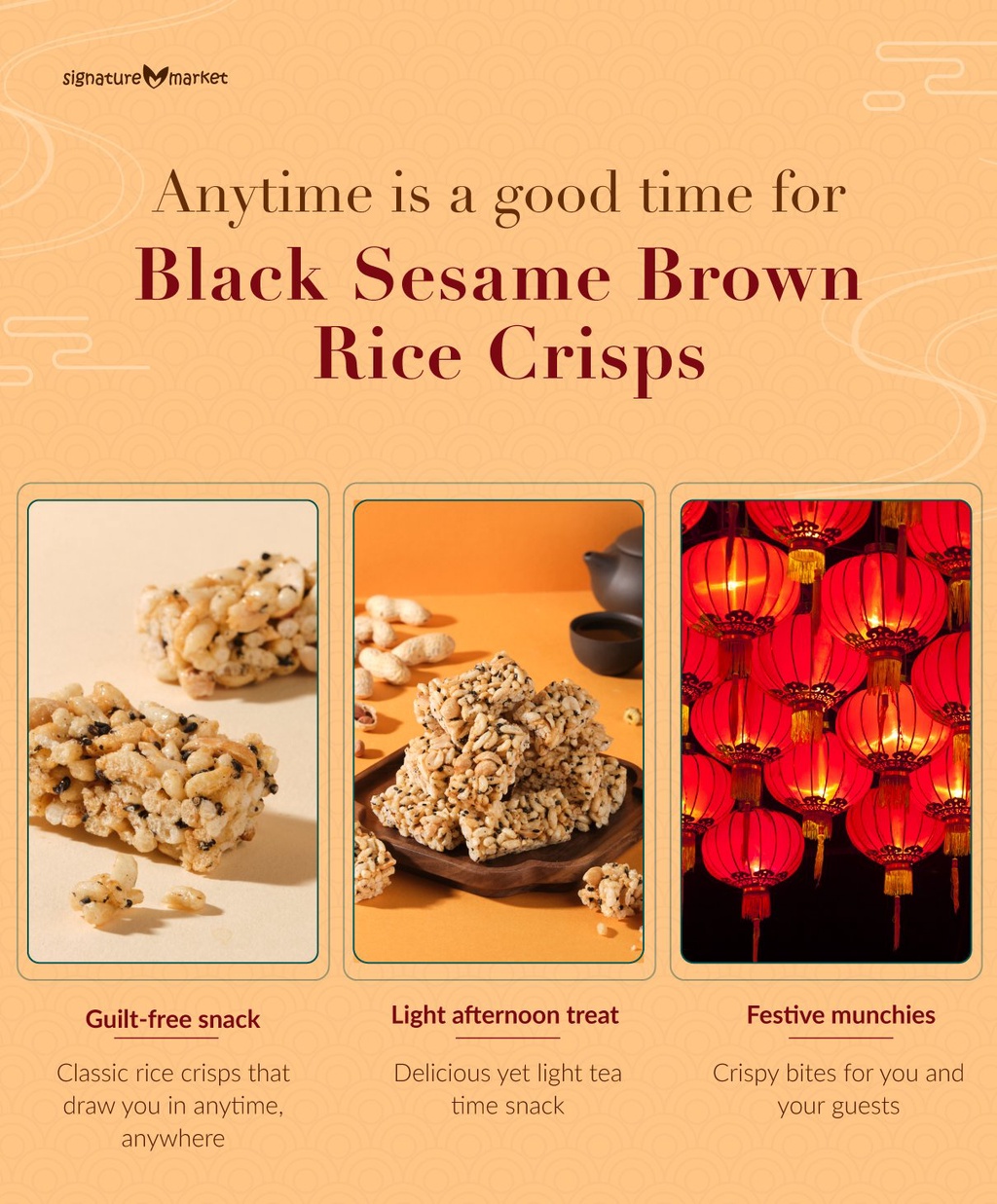 Signature Market Black Sesame Brown Rice Crisps (黑芝麻糙米饼) (160g ...