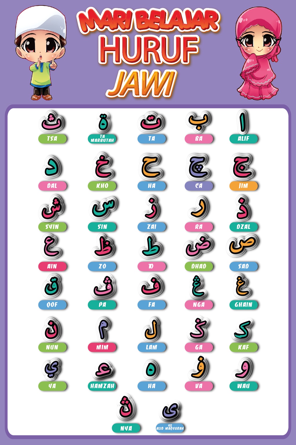 POSTER Mari Belajar Huruf Jawi 20x30 Inci | Shopee Malaysia