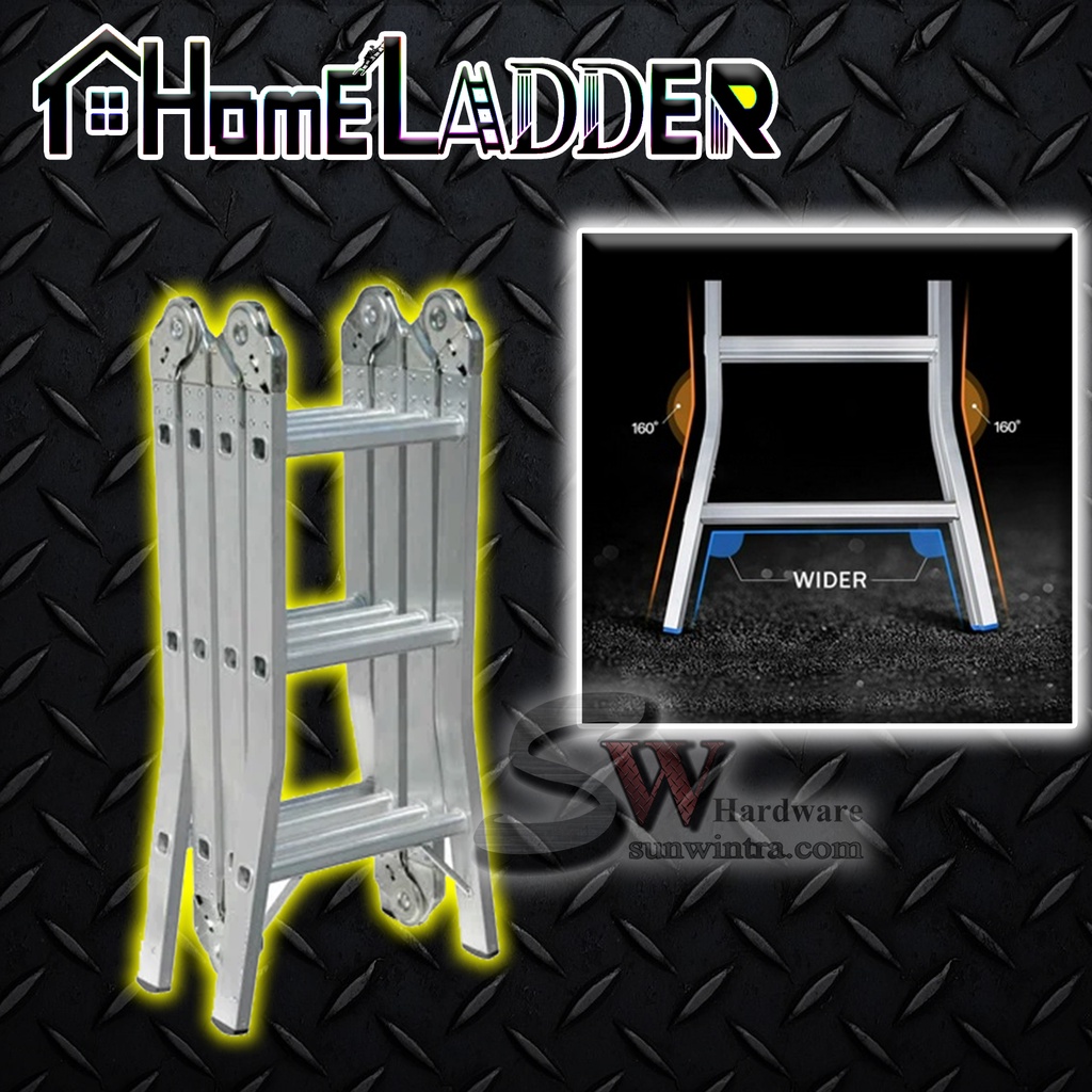 SW Hardware Heavy Duty Multipurpose Ladder 12 Steps Home Ladder Wide ...