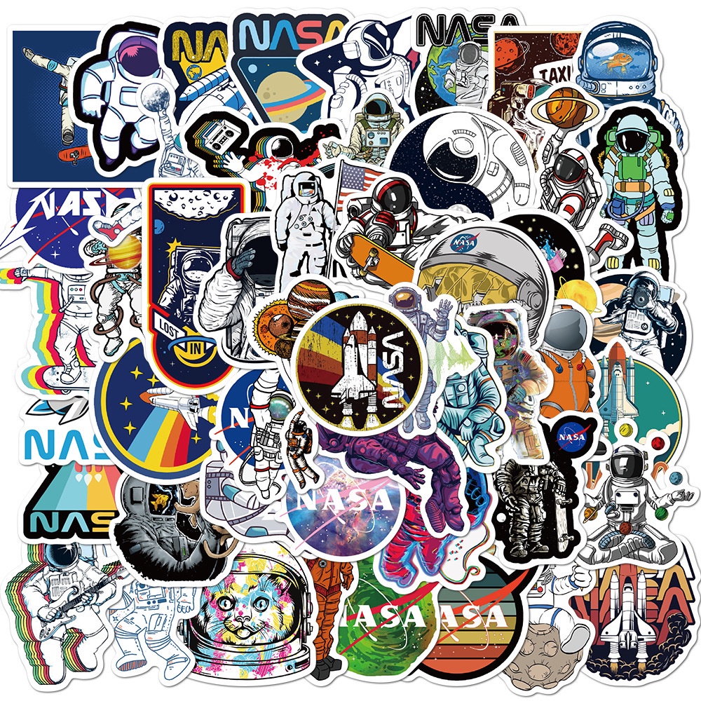 MojoSkins 50 NSA Space Astronaut Cartoon Graffiti Stickers Luggage ...