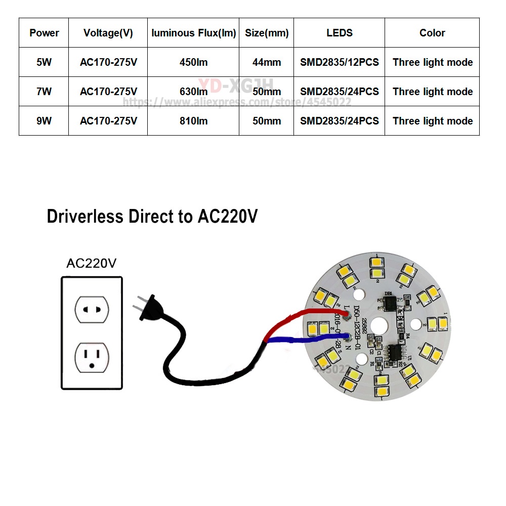1pcs Two-color Driverless AC220V-240v Led Pcb with Integrated IC Light ...