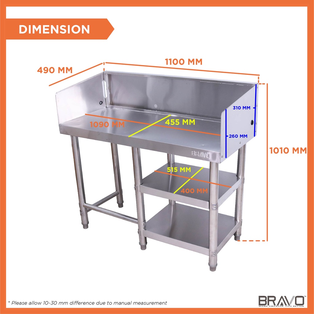 Meja Stainless Steel Table Cooking Table Kitchen Burner Stand Stove ...
