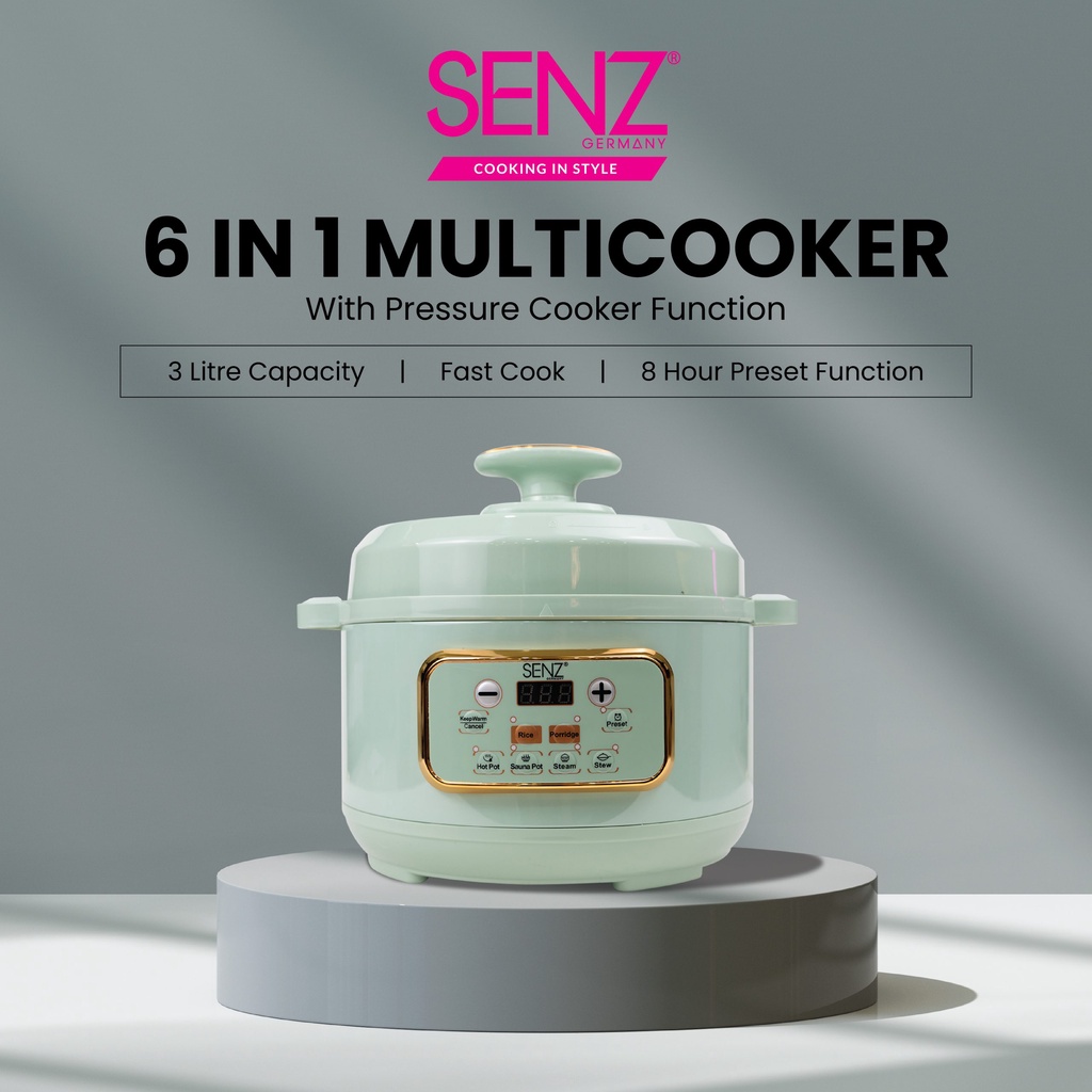 SENZ 6 in 1 MultiCooker with Pressure Cooker Function SZ-PC618 RICE STEAM PORRIDGE STEW SAUNA ...
