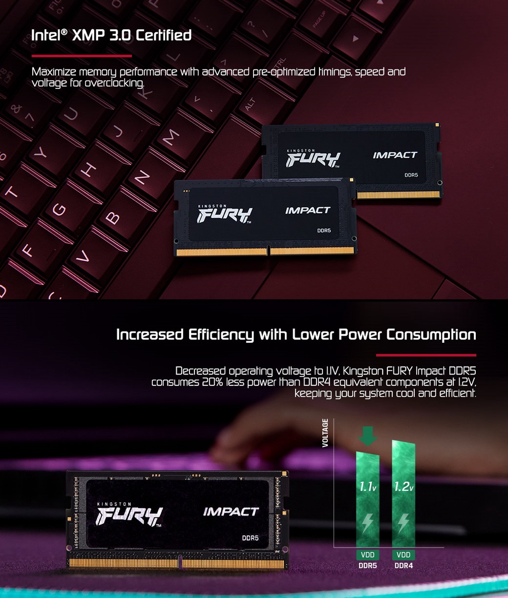 KINGSTON FURY IMPACT DDR5 8GB / 16GB / 32GB [ 4800 MHz / 5600 MHz ] NOTEBOOK SODIMM LAPTOP RAM ...