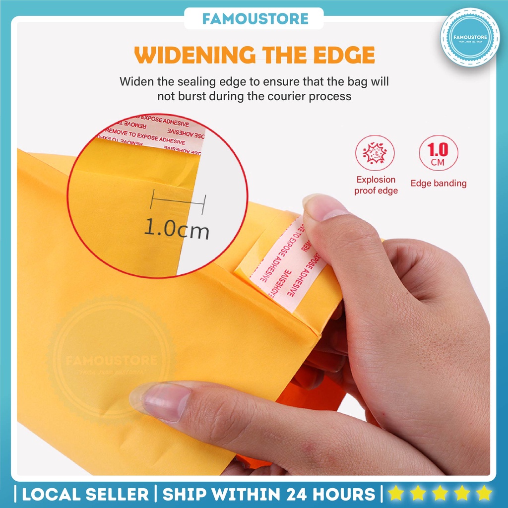 Kraft Paper Bubble Envelope Air Bubble Wrap Envelope Mailer Bag Courier ...