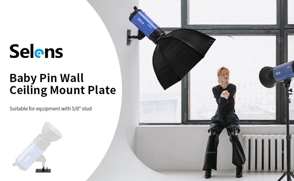 Selens Wall Mount Ceiling Light Stand Studio Lighting Wall Plate 6cm ...