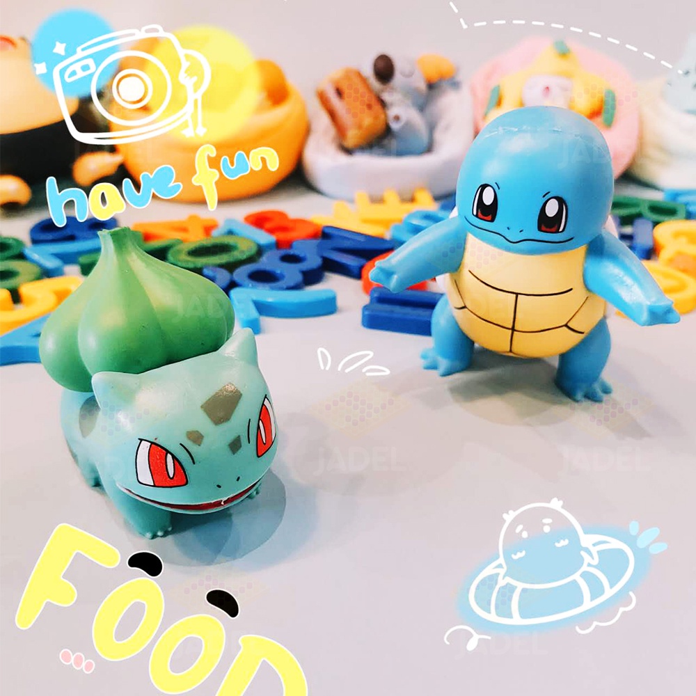 Pokemon Toy Ornament Display Figure Sleeping Pikachu Squirtle ...