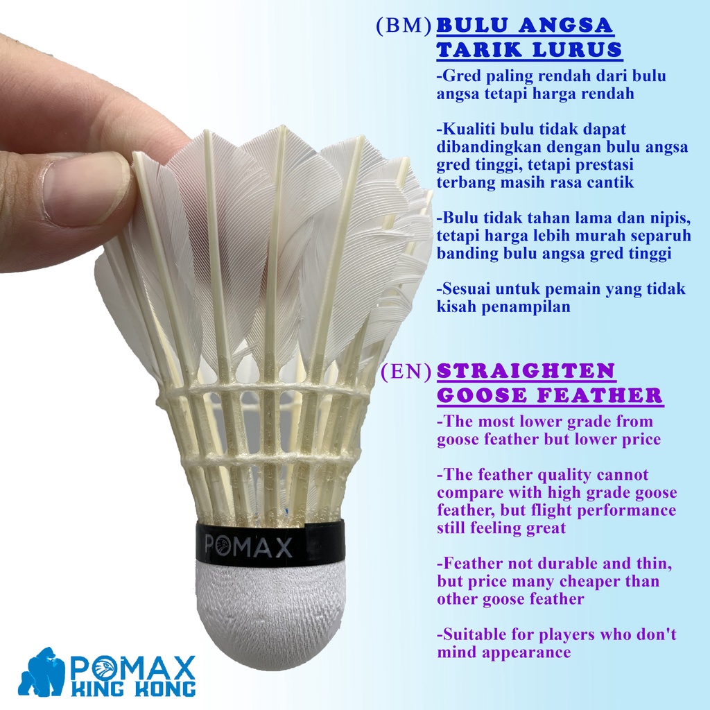 Pomax King Kong Gila Training Badminton Shuttlecock For Casual And ...