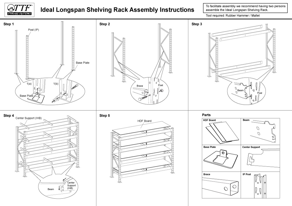 TTF Rack ™️ (IHB) Add Level Ideal Longspan Shelving Rack 12mm HDF Board ...