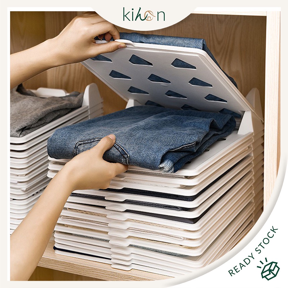 Stackable Clothes Folder Board Wardrobe Closet Organizer Cloth Storage ...
