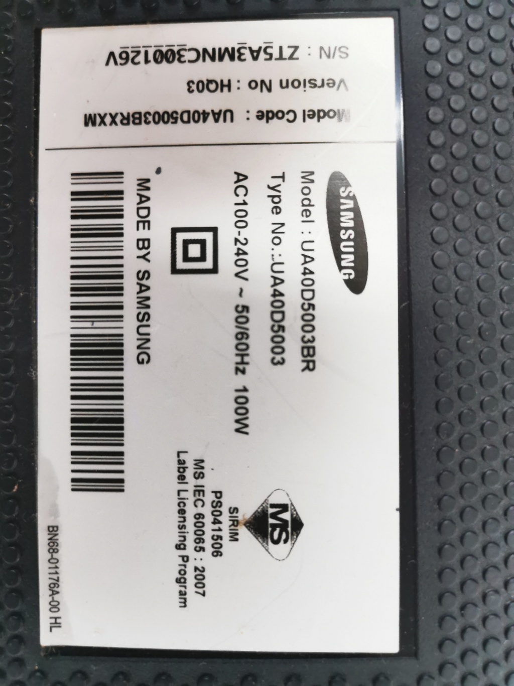 SAMSUNG UA40D5003BR UA40D5003 LED TV Powerboard Motherboard T-CON ...