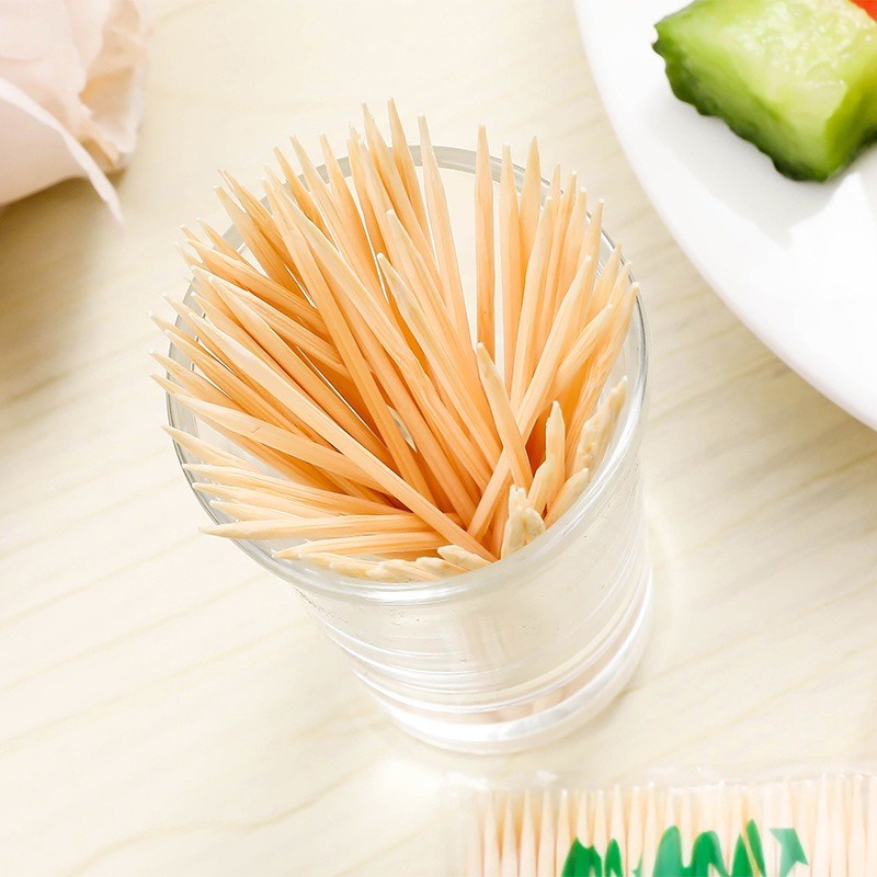 AO Home 150Pcs Disposable Natural Tooth Pick Wooden Toothpicks Fruit ...