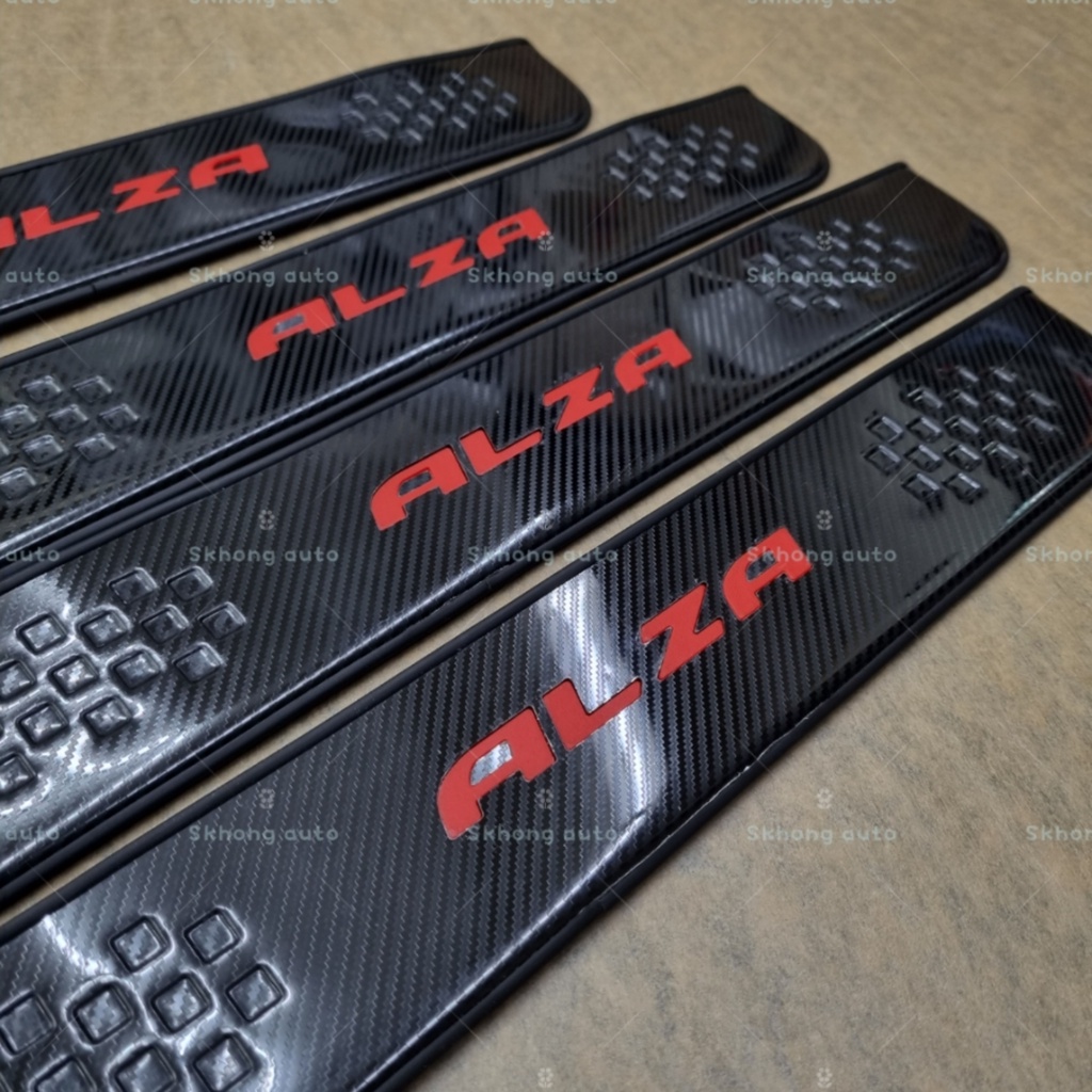 Perodua Alza 09-21 Carbon style side sill step / alza plate door step ...