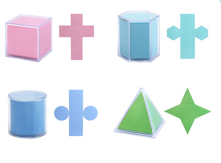 Transparent 3D Geometric Solids Model Shape Toy Detachable Teaching ...