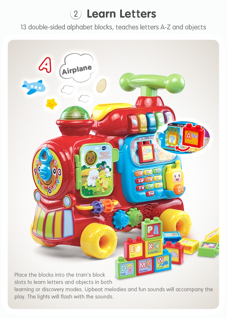 VTech 4 in 1 Ultimate Alphabet Train Ride-on Toys Learning kids toy 1 2 ...