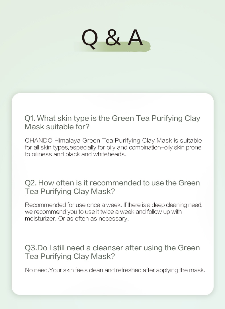 CHANDO Himalaya Green Tea Purifying Clay Mask Pore Cleansing Clay Mask ...
