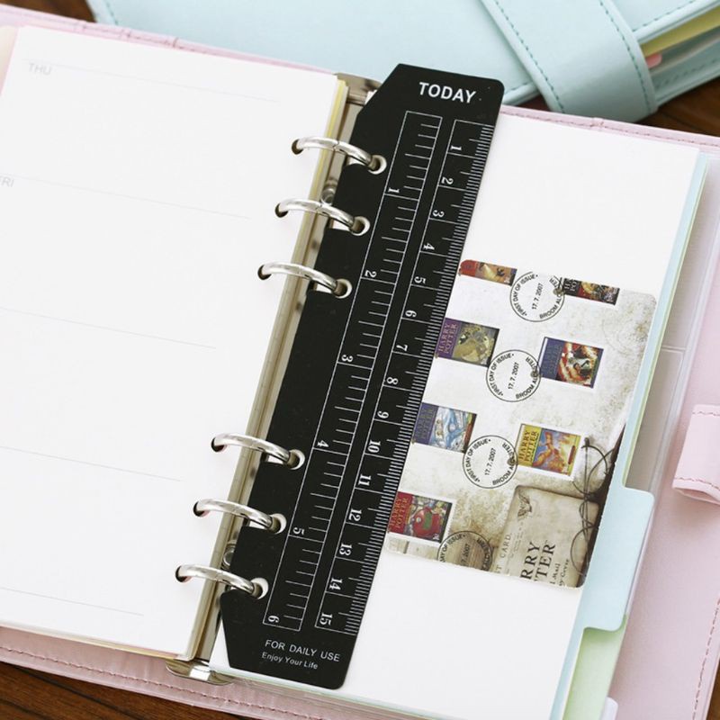 A5 A6 PVC Planner Agenda Ruler 6 Holes Loose Leaf Spiral Notebook Ruler ...