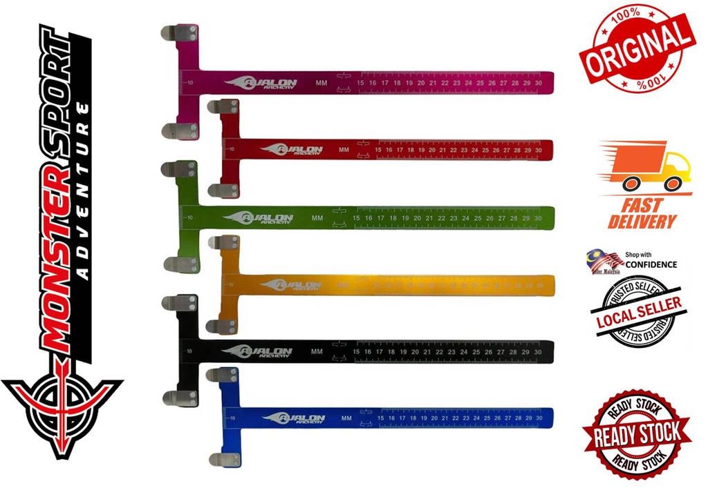 Archery Avalon Archery Squares Gauges Alum with Anodised Inches and Metric T Ruler Archery ...