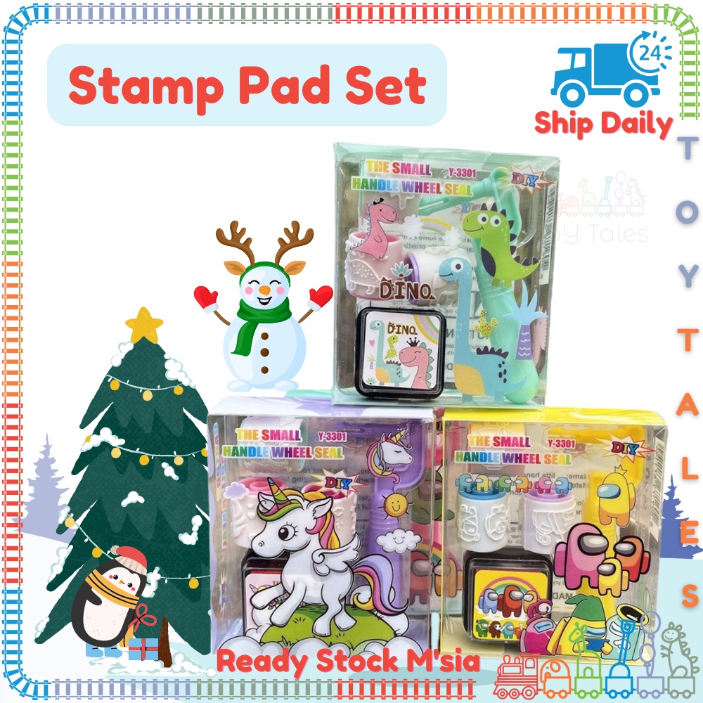 Kids Stamp Pad with Ink Set 🔥 Christmas Gift Non Toxic Kid Rubber Stamp ...