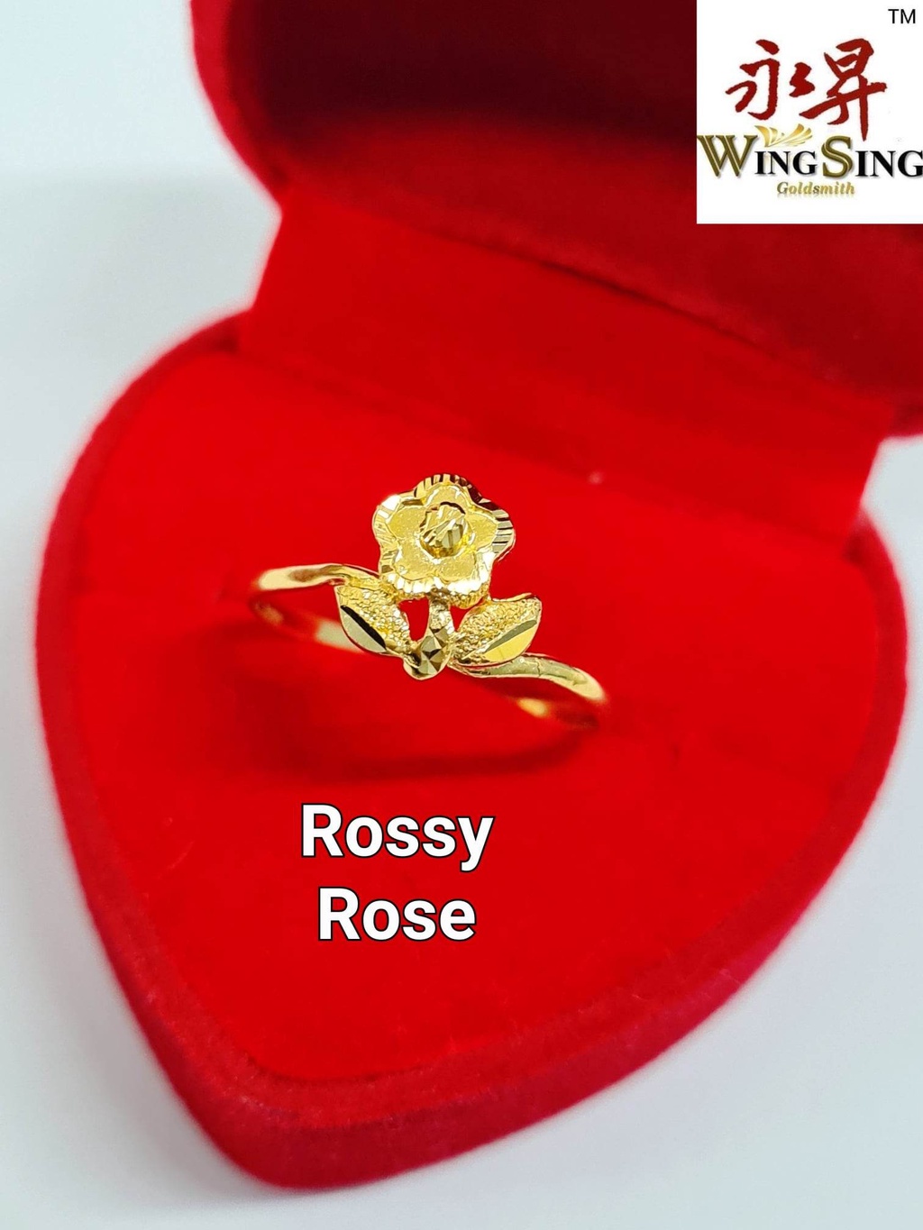 Wing Sing Cincin Bunga Ros Padu Bajet Emas 916 Tulen Original / 916 ...