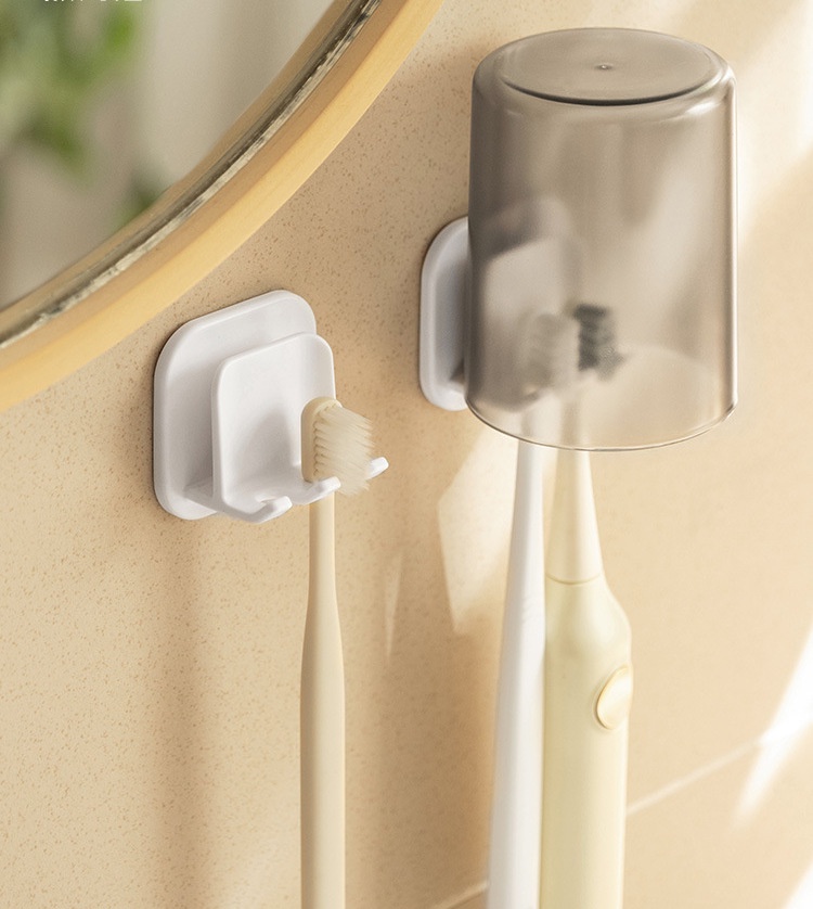 Tradlux Double Toothbrush Holder Rack Wall Mounted Rack Free Punch ...